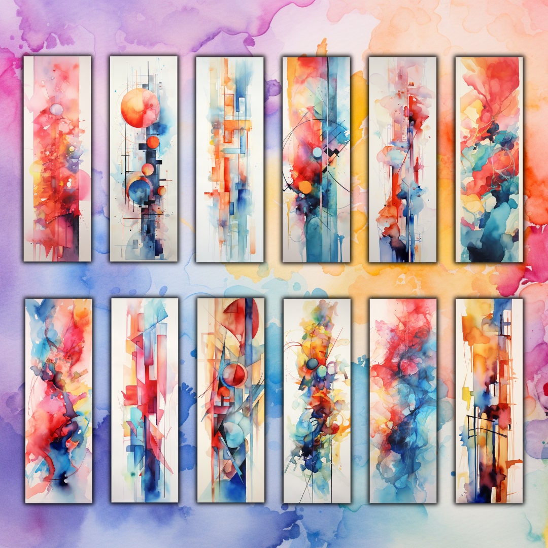 50 ABSTRACTIONISM Printable Bookmarks/digital Bookmark/design Bookmarks ...