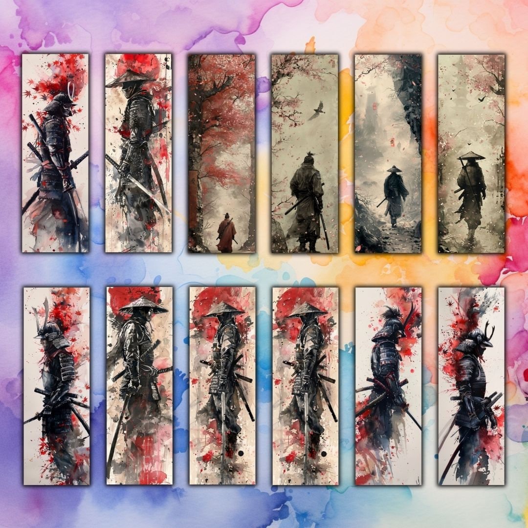 50 SAMURAI Printable Bookmarks/ Digital Bookmark/love Bookmarks ...
