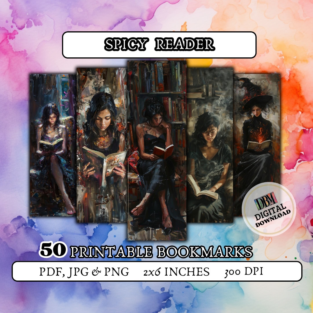 50 SPICY READER Printable Bookmarks/ Digital Bookmark/design Bookmarks ...