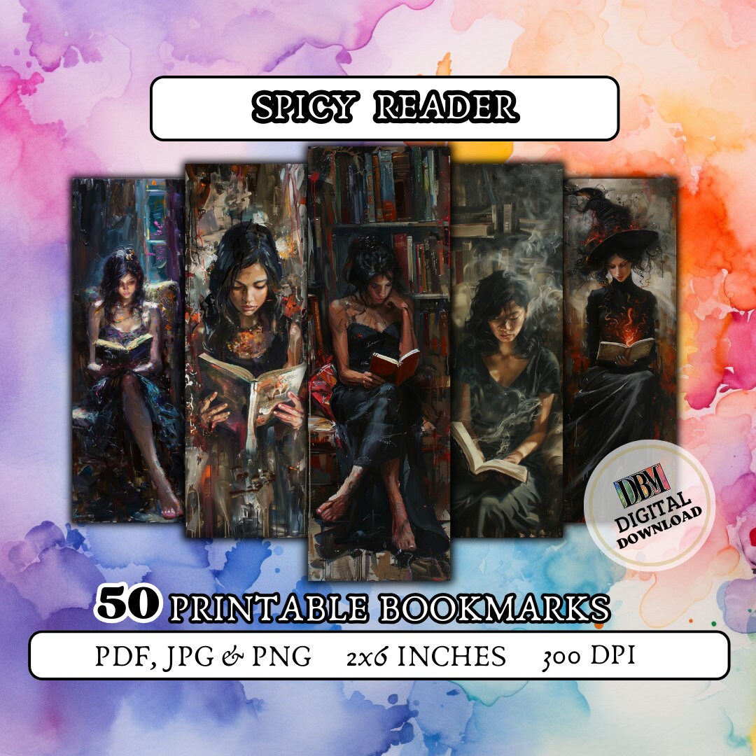 50 SPICY READER Printable Bookmarks/ Digital Bookmark/design Bookmarks ...