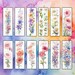 50 FLAWERS WATERCOLOR Printable Bookmarks/digital Bookmark/design ...