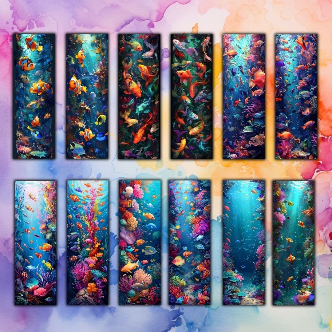 50 OCEANIC VEGETATION Printable Bookmarks/ Digital Bookmark/ Design ...