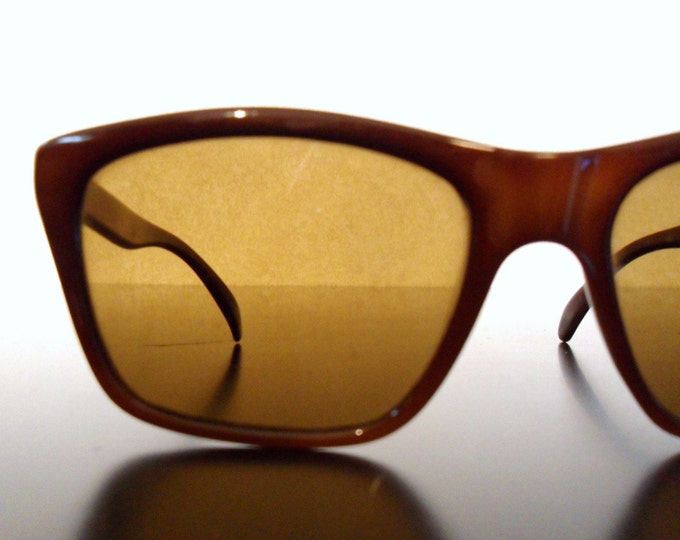 Vintage Bucci Brown Plastic Sunglasses Signed Etsy