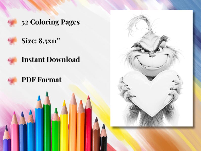 Grinch Coloring Book, How the Grinch Stole Christmas Pages, Holiday ...