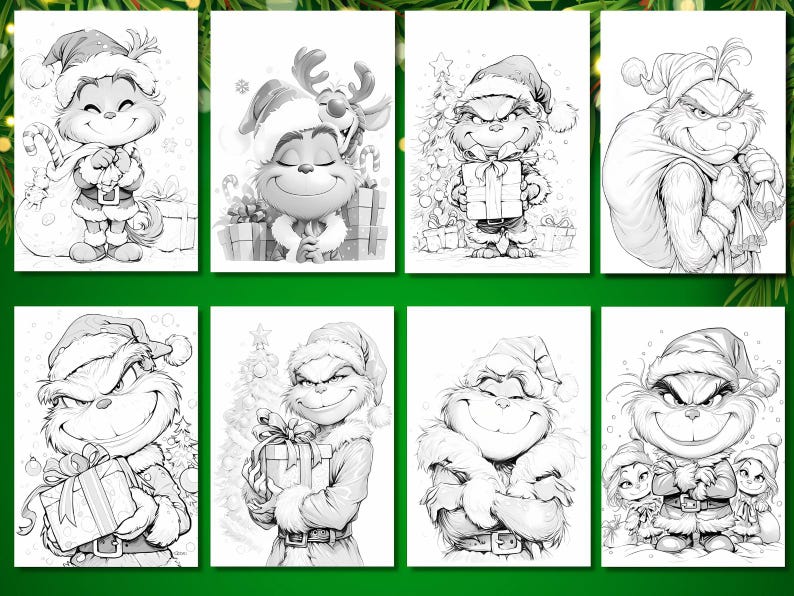 Grinch Coloring Book, How the Grinch Stole Christmas Pages, Holiday ...