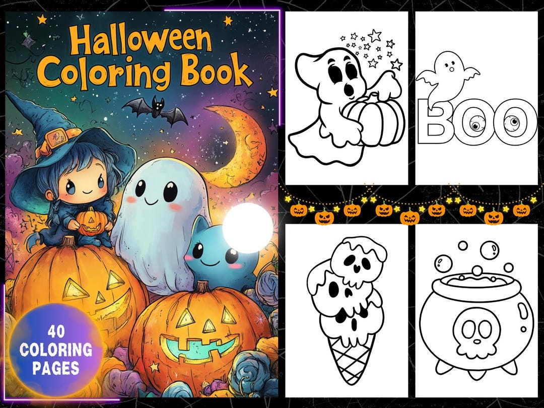 Halloween Coloring Book, Easy Big Bold Illustrations, Spooky Coloring ...