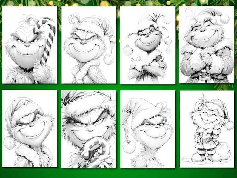 Grinch Coloring Book, How the Grinch Stole Christmas Pages, Holiday ...