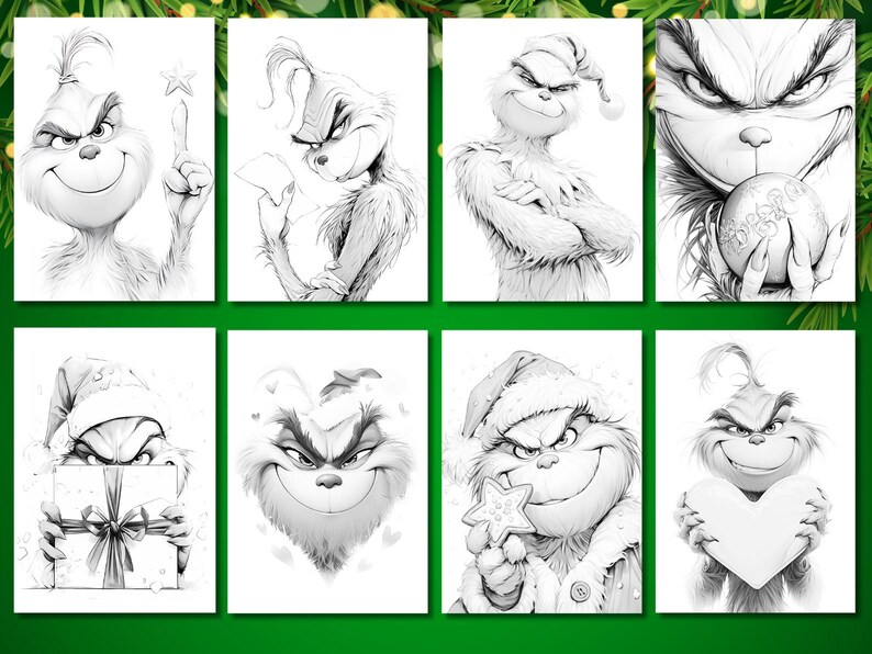 Grinch Coloring Book, How the Grinch Stole Christmas Pages, Holiday ...
