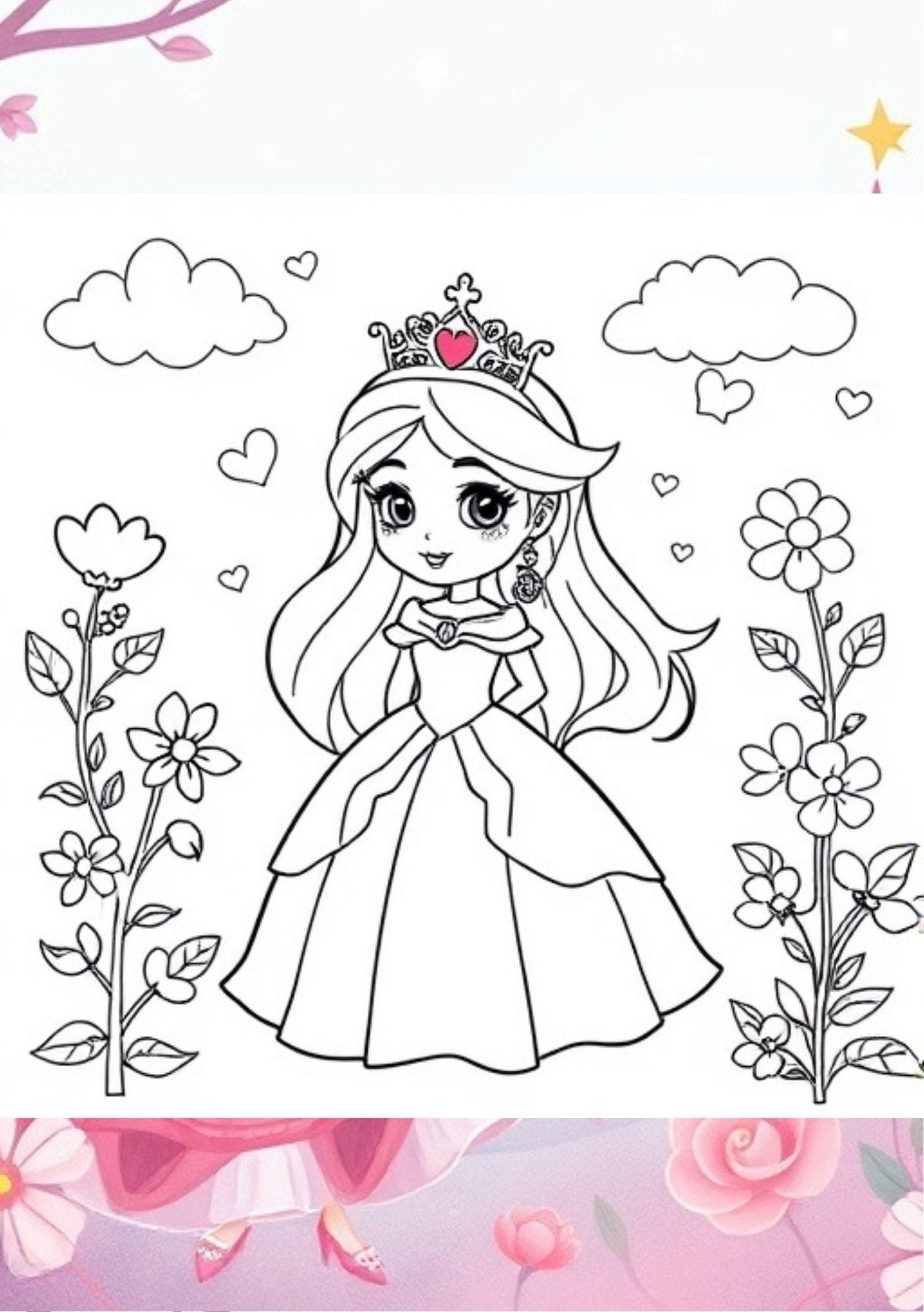 PRINCESS COLORING BOOK - Etsy