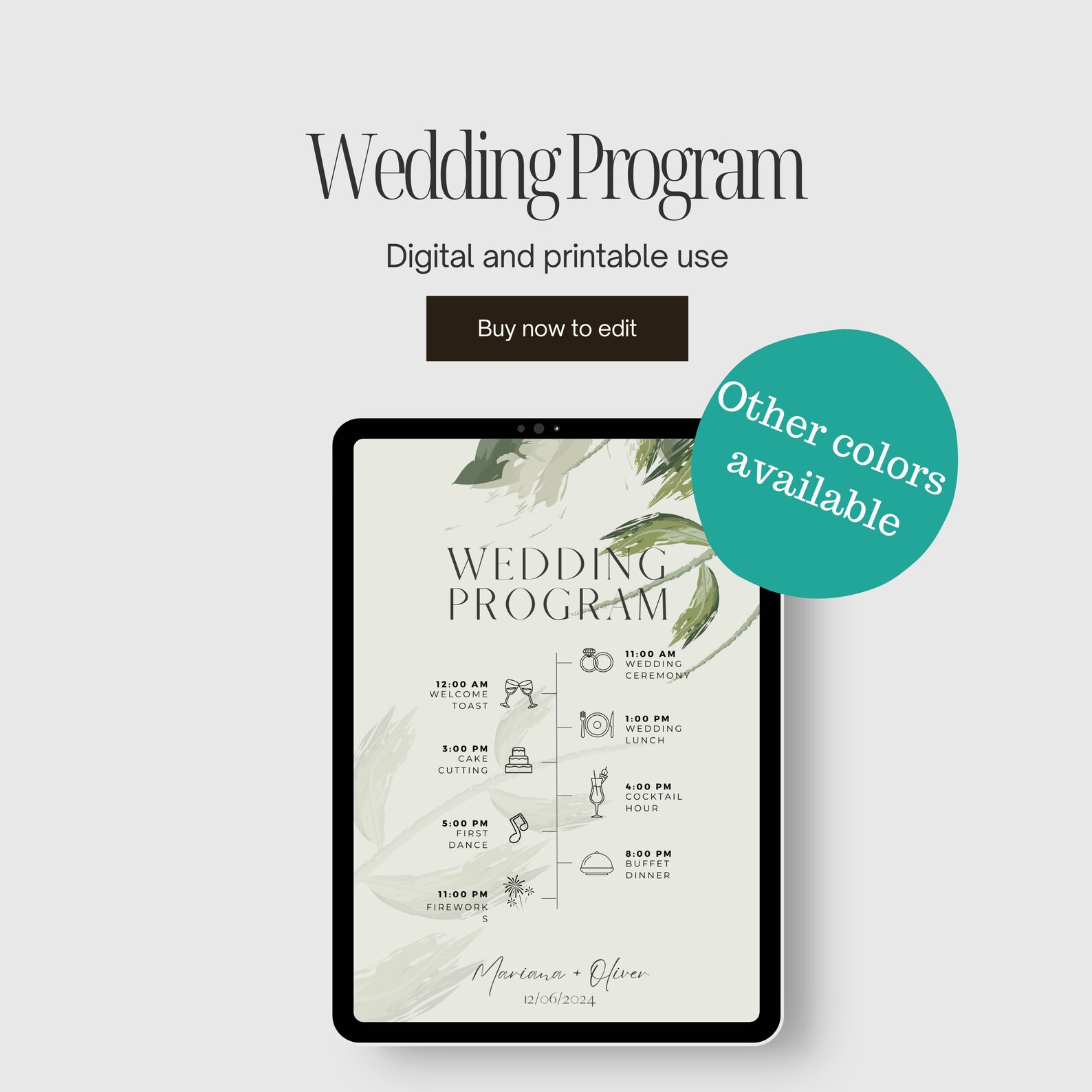 Editable Wedding Program Template | Digital & Print-ready Designs - Etsy