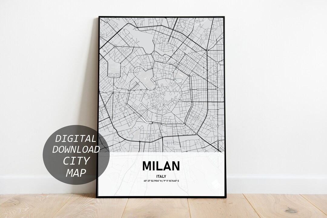 Milano Map Print, Milano City, Milano Map Poster, Italy, City Map Print ...