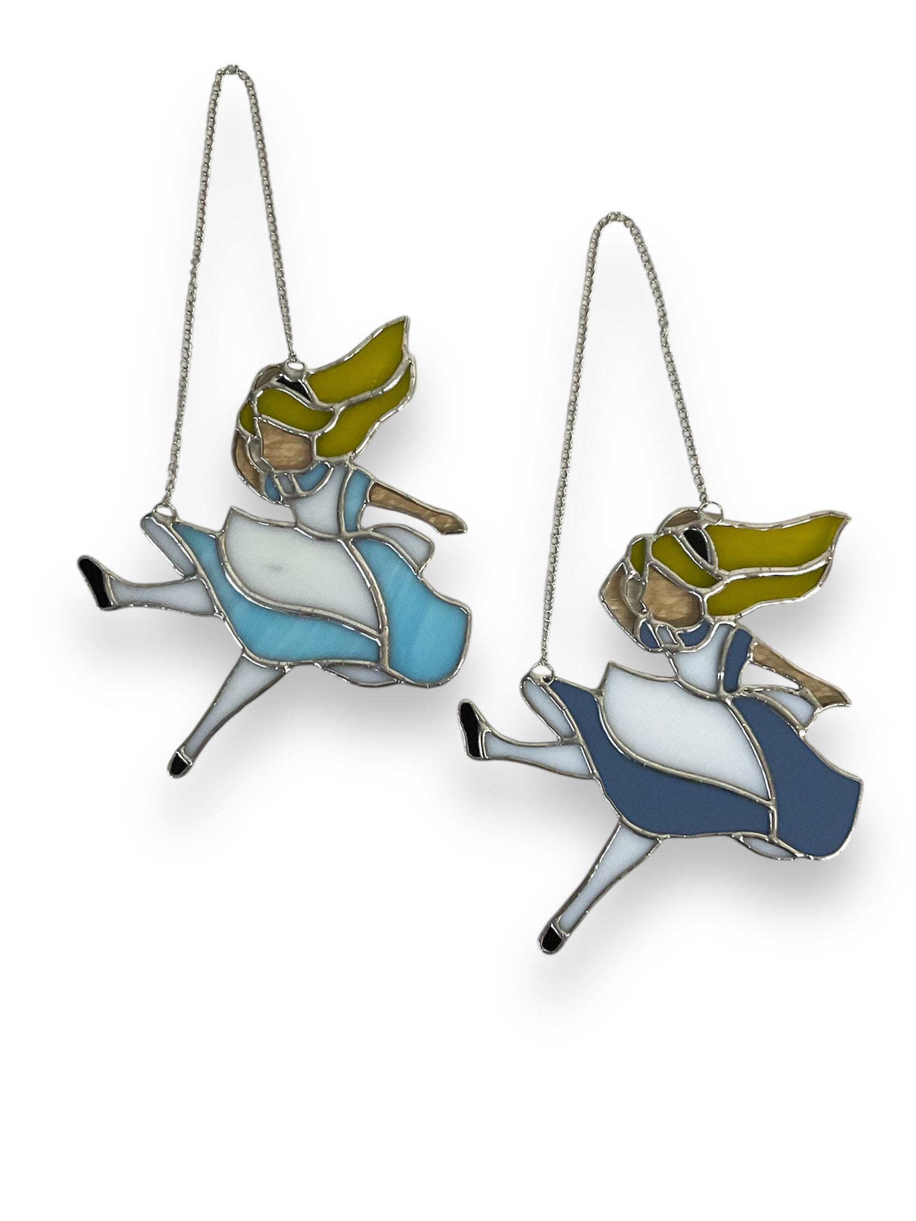 Alice in Wonderland Stained Glass Suncatcher, Handmade Window Hanging ...