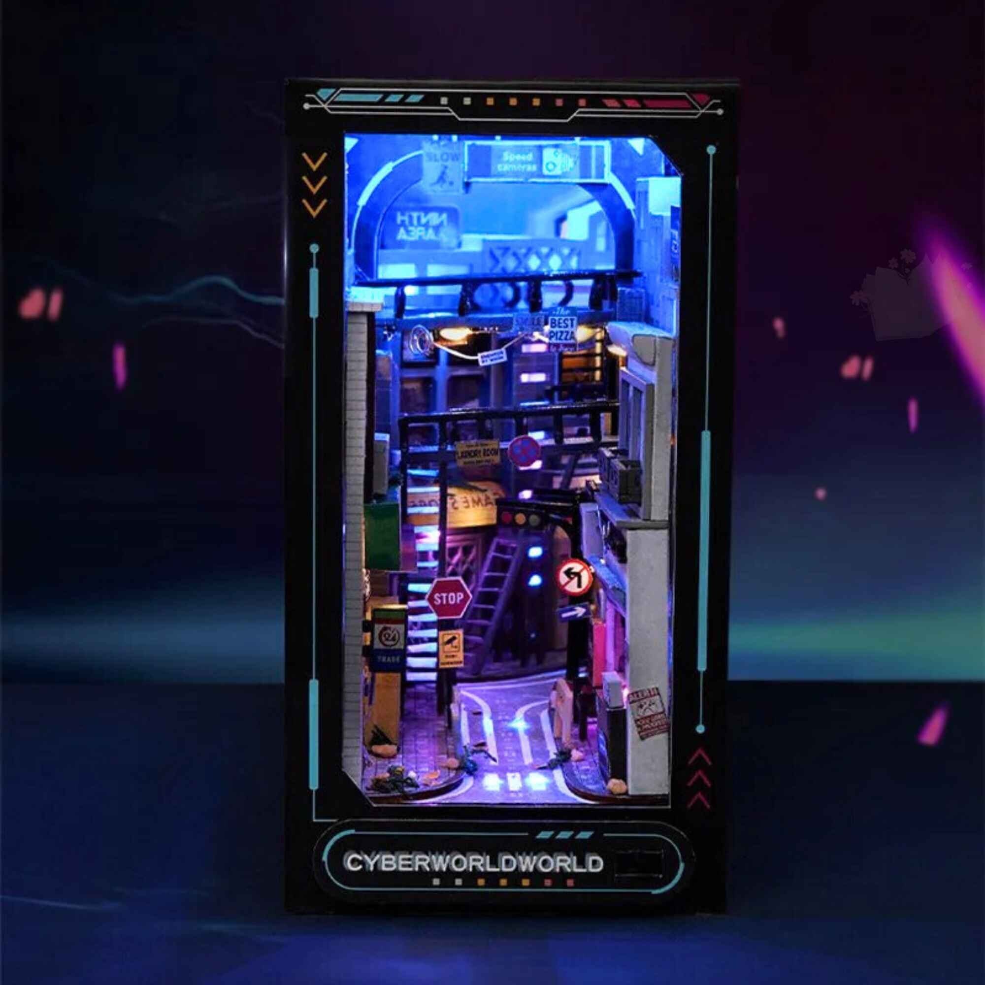 Future World Wooden Bookshelf Book Nook 3D Personalized Wood Puzzle ...