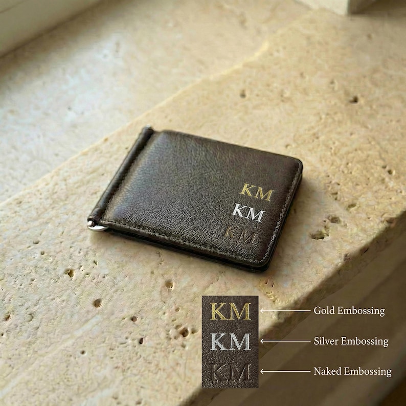 Personalized Leather Wallet | Money Clip Card Holder | Gift for Men - Etsy