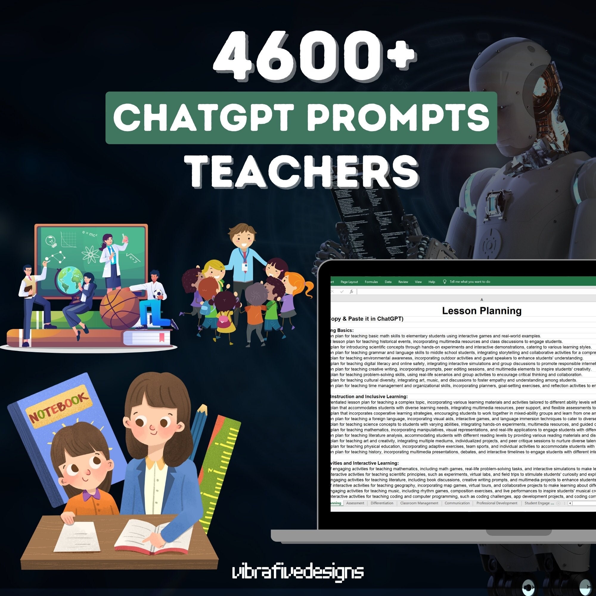 4600 Chatgpt Prompts for Teachers Communication Classroom Management ...