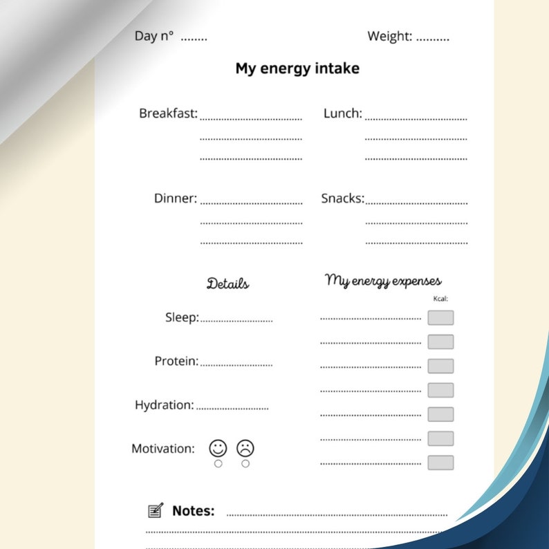 Printable Meal Planner, Food Diary, Meal Tracker, Nutrition Journal ...