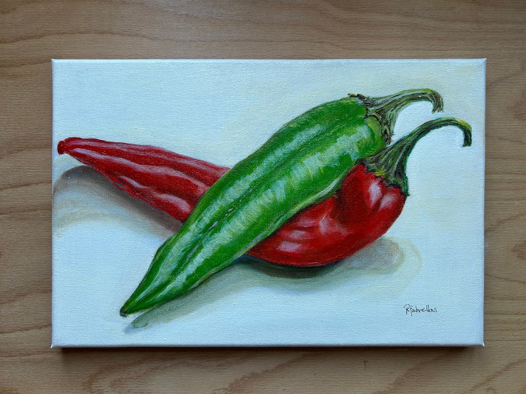 Peppers Hyperrealistic Art Original Acrylic Painting Food Realism ...