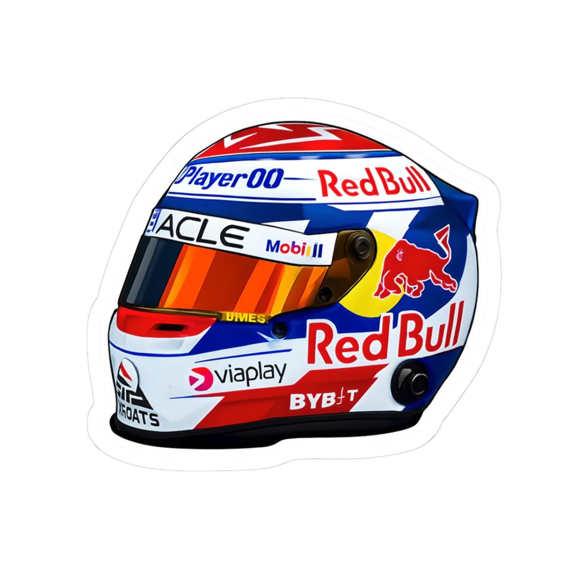 Max Verstappen F1 Formula One Helmet Sticker - Racing Fans Gift ...