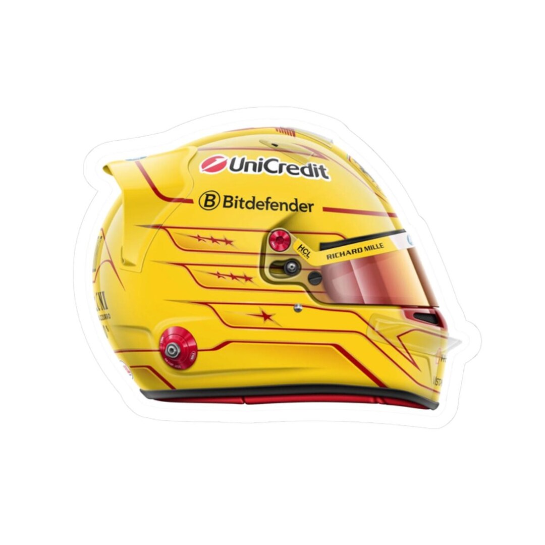 Lewis Hamilton Ferrari Formula One F1 Racing 2025 Helmet Kiss-cut ...