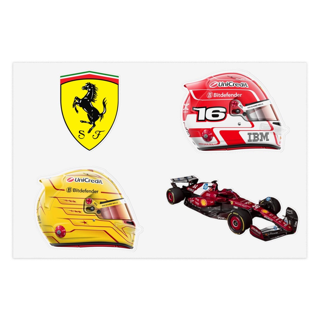 Formula One Racing Sticker Sheets, Ferrari Charles Leclerc Lewis ...
