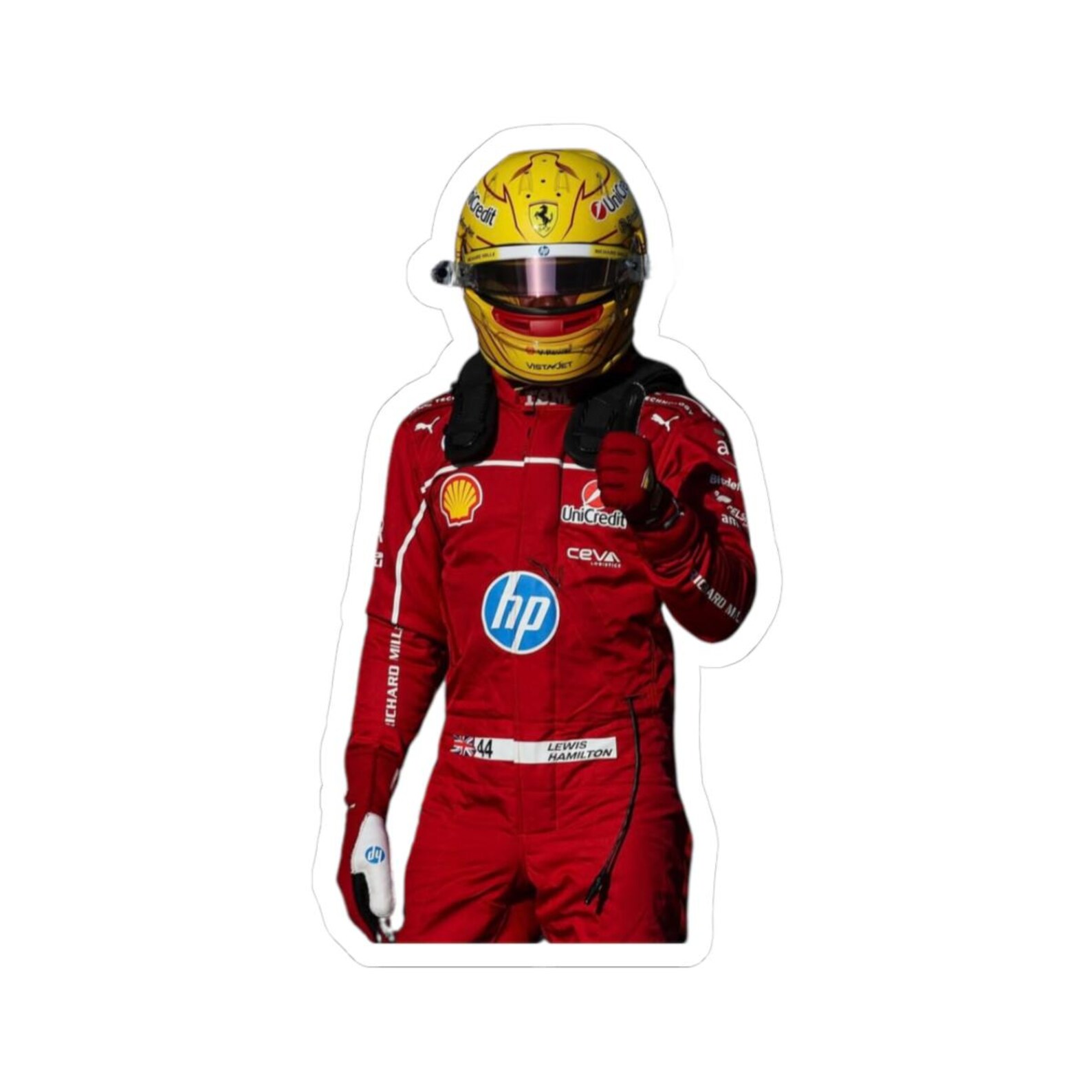 Formula One Racing Lewis Hamilton Ferrari Kiss-cut Stickers, Fans Gift ...