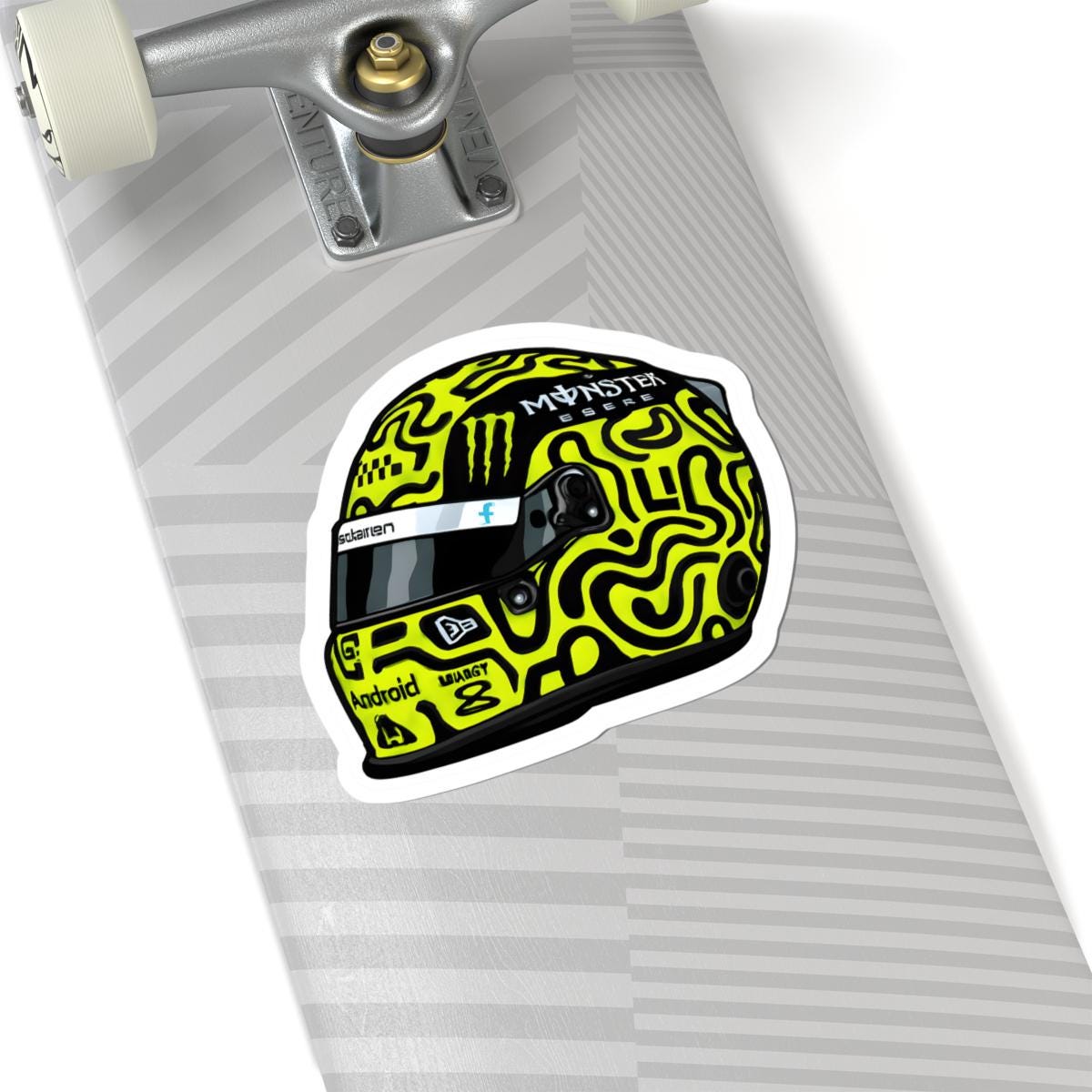 Lando Norris F1 Helmet Sticker: Neon Racing Decal, Motorsport Fan Vinyl ...