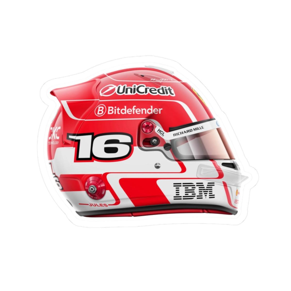 Charles Leclerc Ferrari Sticker, Racing Fans Gift, Formula One Helmet ...