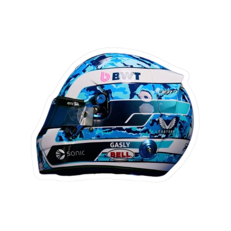 Formula One Racing Stickers, Pierre Gasly Alpine Helmet Decal, F1 Fans ...
