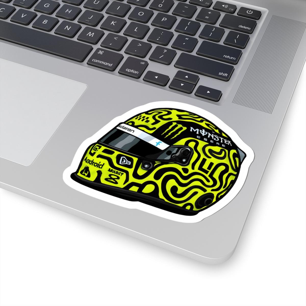 Lando Norris F1 Helmet Sticker: Neon Racing Decal, Motorsport Fan Vinyl ...