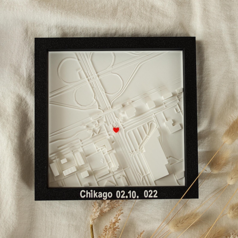 Custom 3D City Map: Couples First Meeting Location Keepsake - Etsy