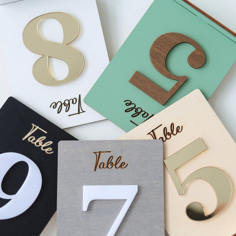 Golden Table Numbers Acrylic Wedding Table Decor Wooden Table Numbers ...