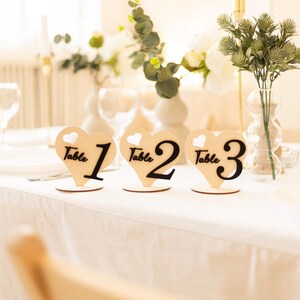 Wooden Heart Table Numbers: Rustic Wedding Decor - Etsy