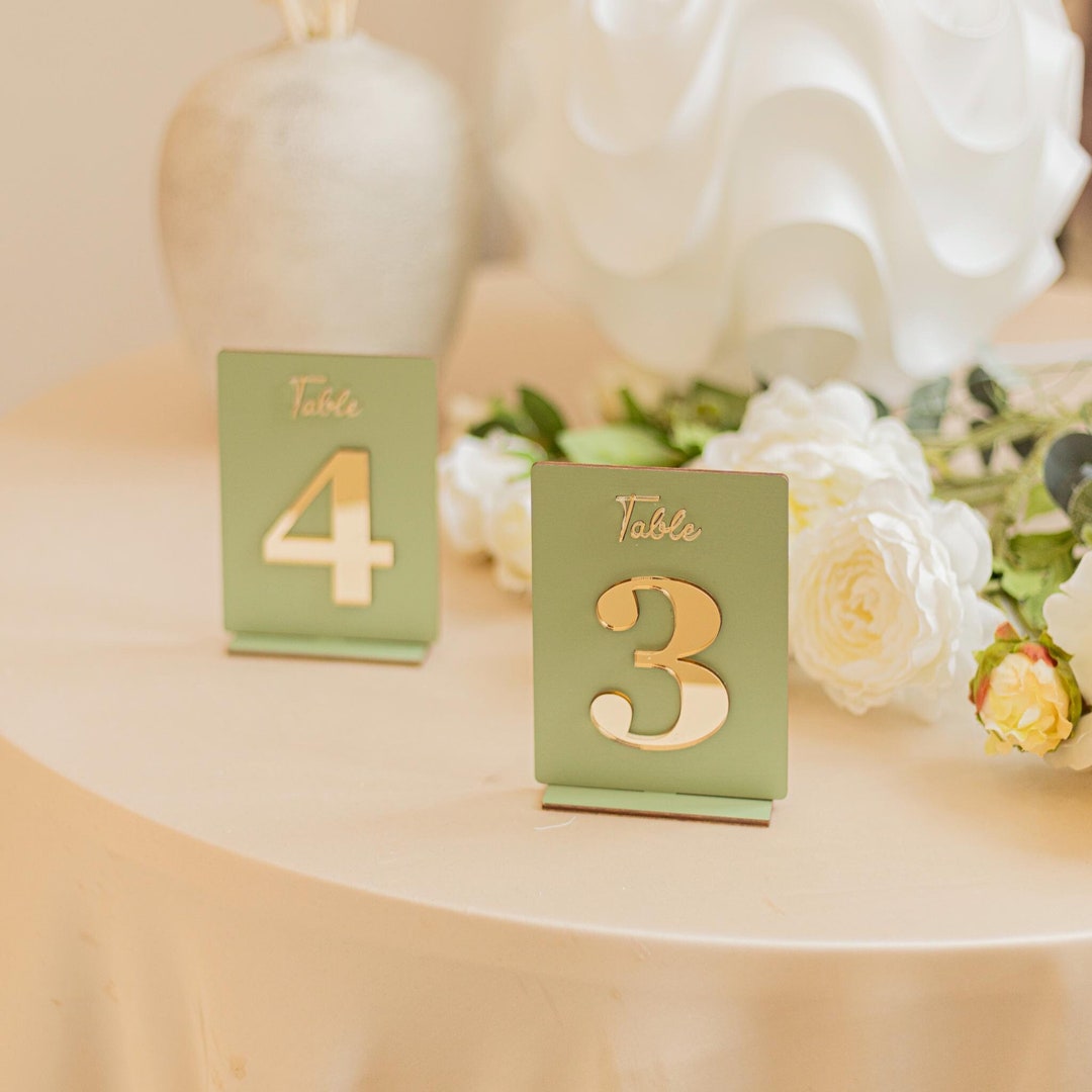 Wedding Table Number Rustic Country Decor Acrylic Table Number Wedding ...