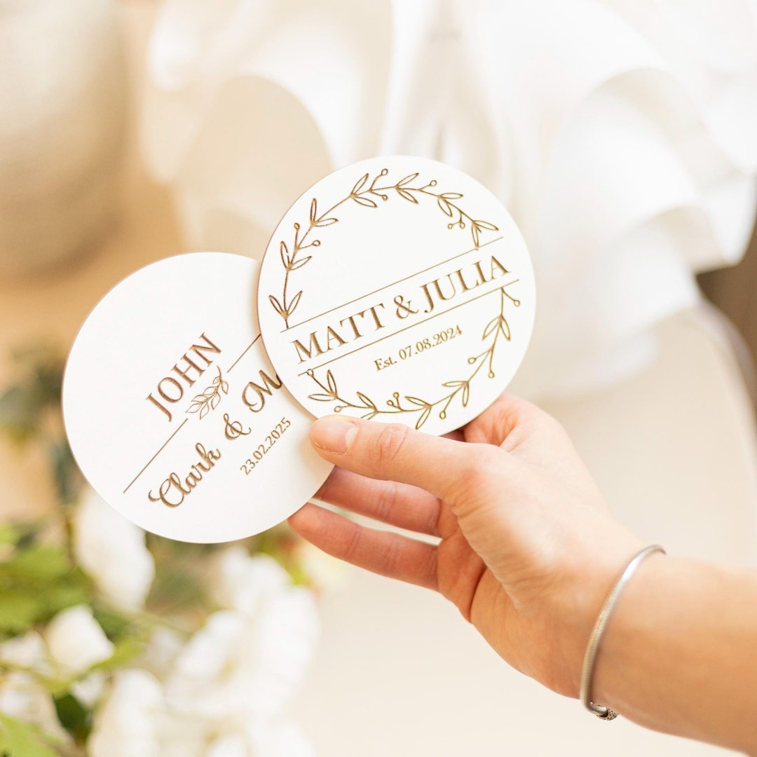 Personalized Wedding Coasters - Bulk Wedding Favors - Wooden Wedding ...