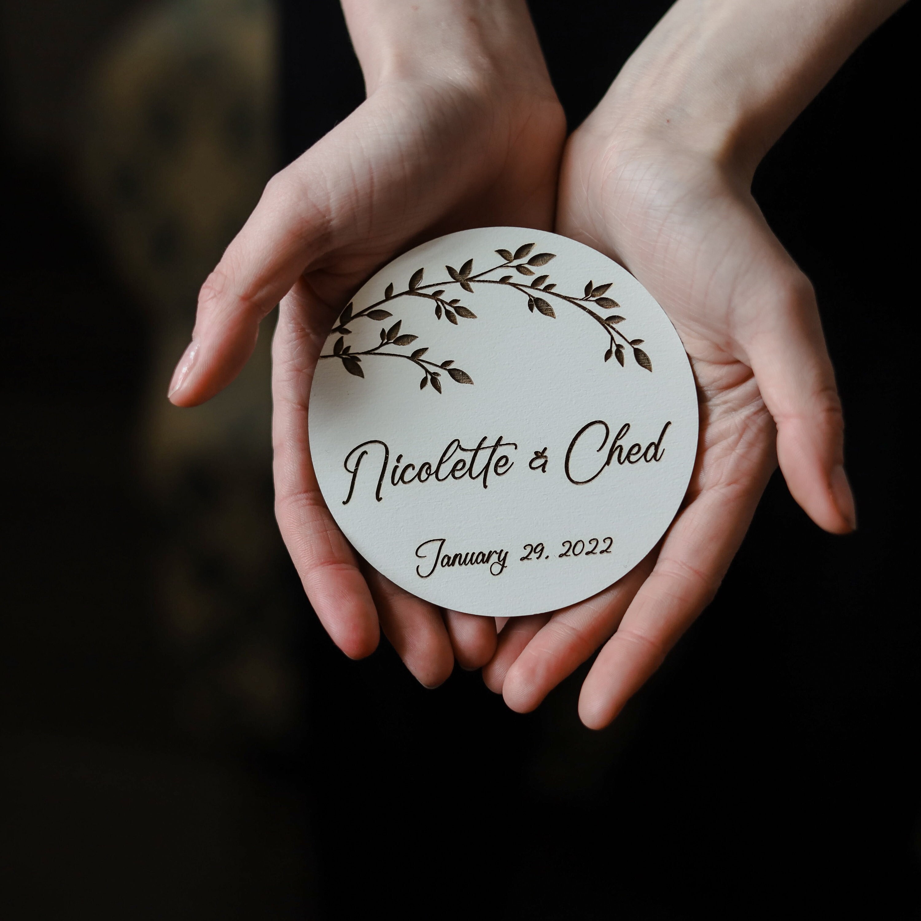 Personalized Coasters Custom Wedding Coaster сircle Coaster Wedding ...