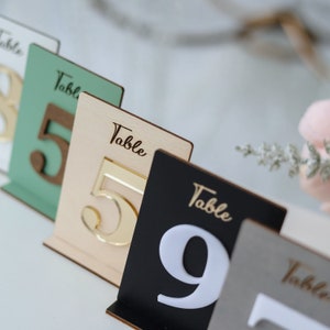 Golden Table Numbers Acrylic Wedding Table Decor Wooden Table Numbers ...