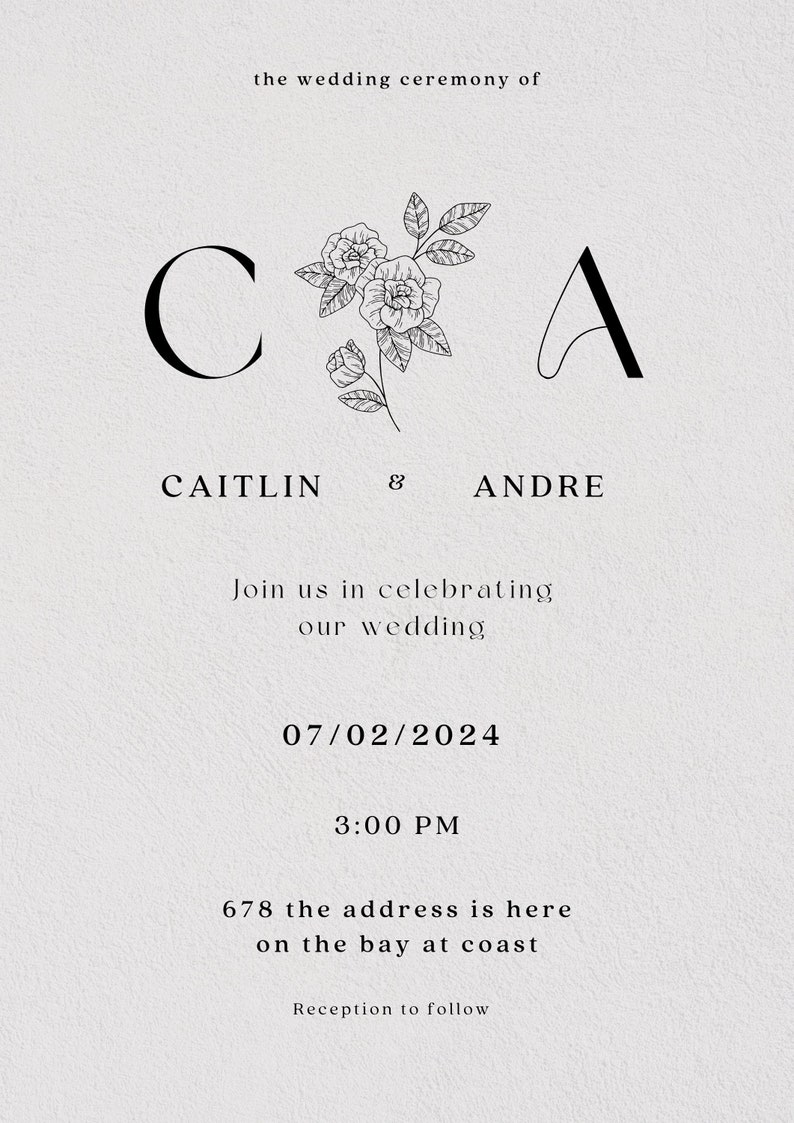 Wedding Invitation Template - Etsy