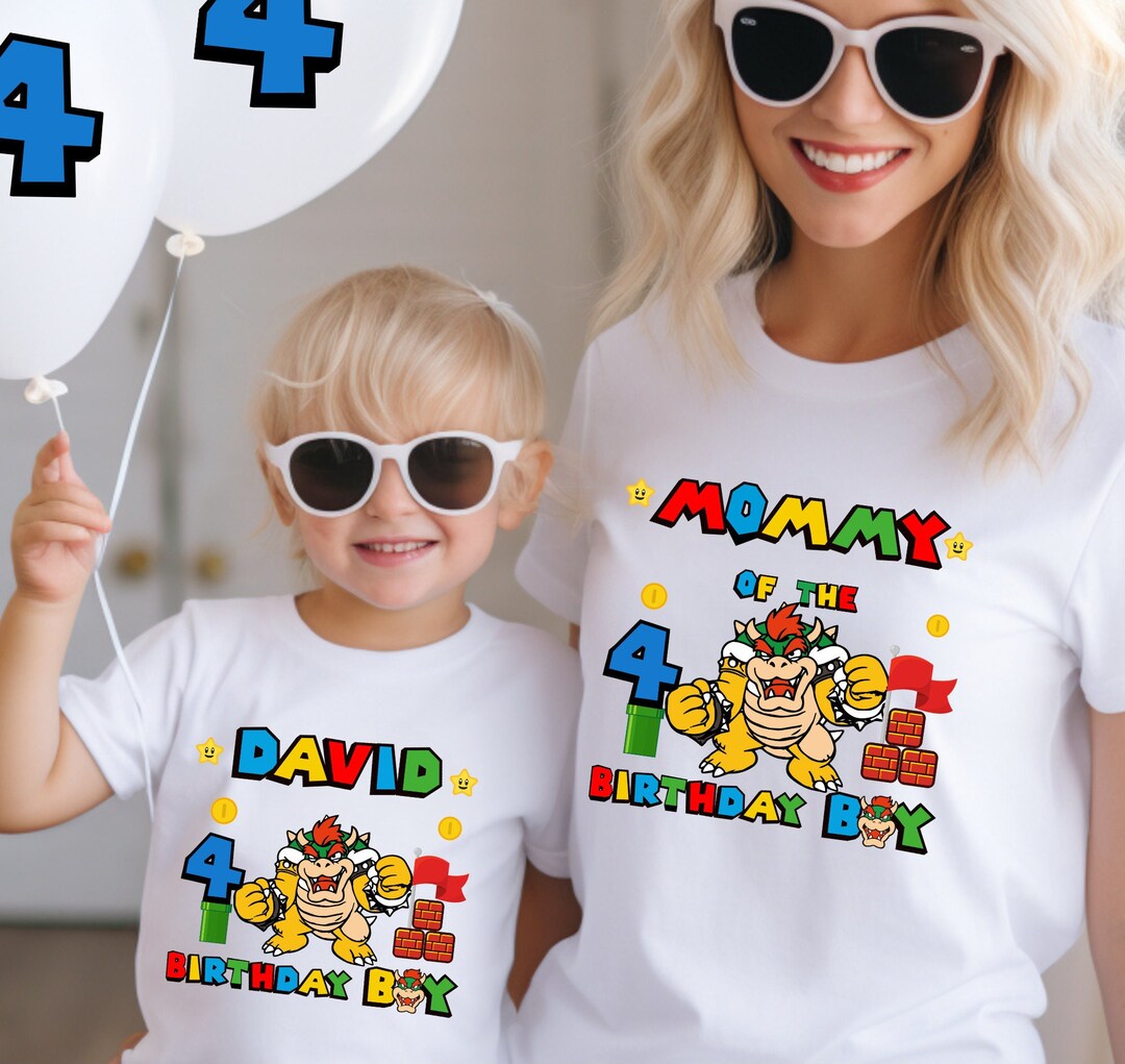 Personalized Bowser Mario Birthday Boy Shirt, Birthday Gift, Matching ...