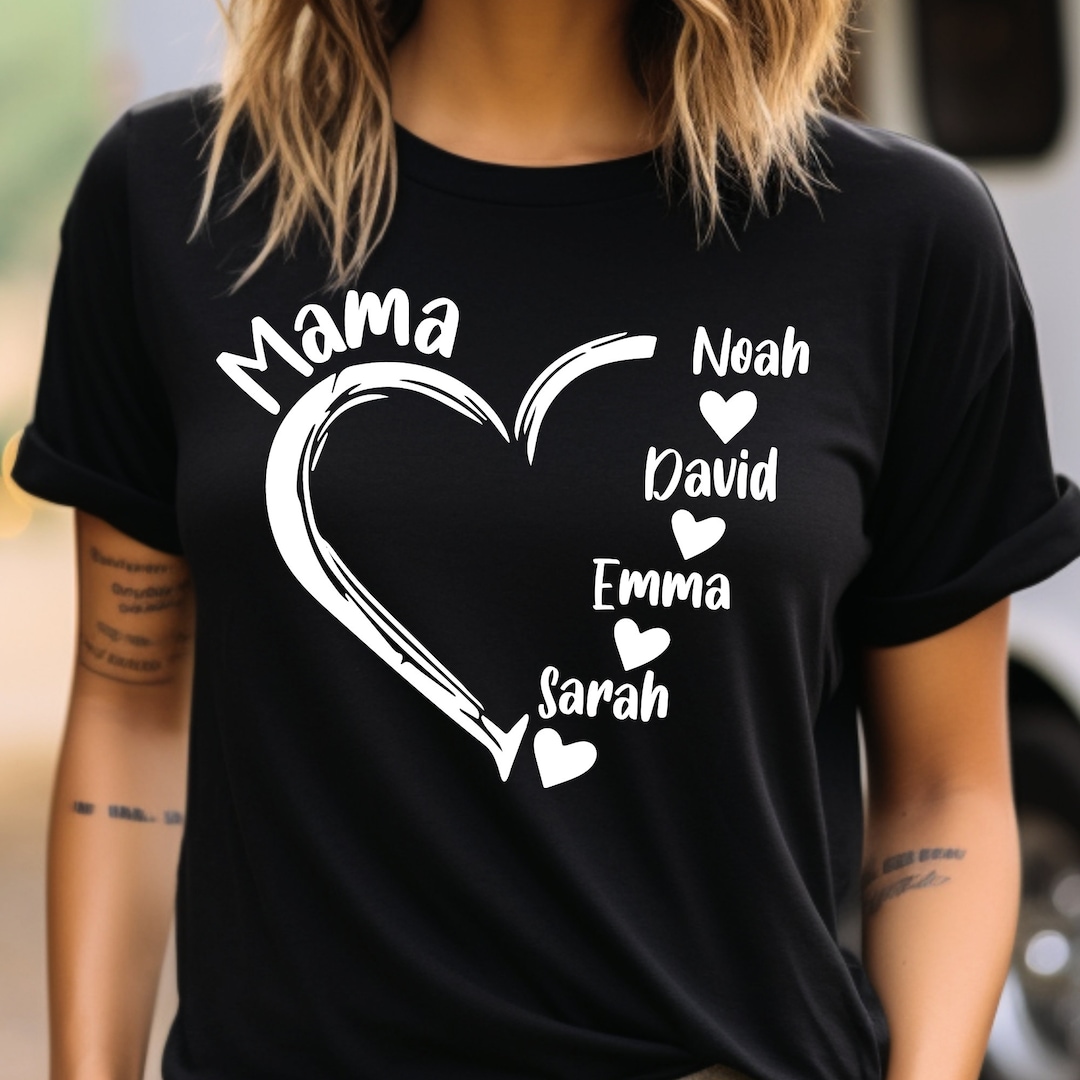 Personalized Mom Shirt, Custom Mama Shirt, Shirt With Kids Names, Gift ...