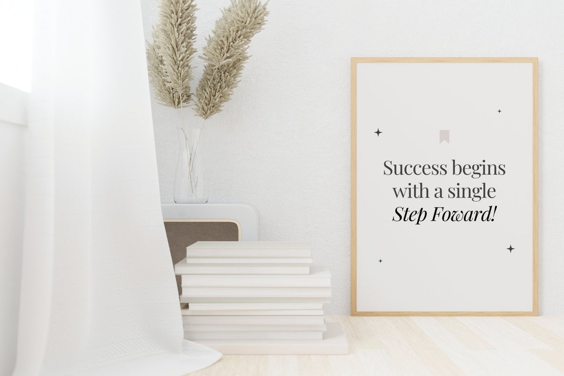 Success Begins With A Single Step Forward Wall Art Print Home Office ...