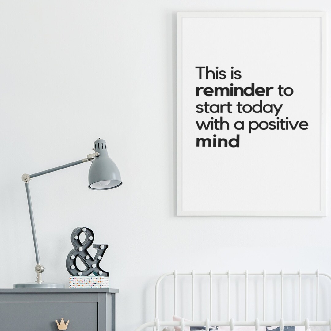 This is A Reminder to Start Today Word Quote Wall Art Print| Home Decor ...