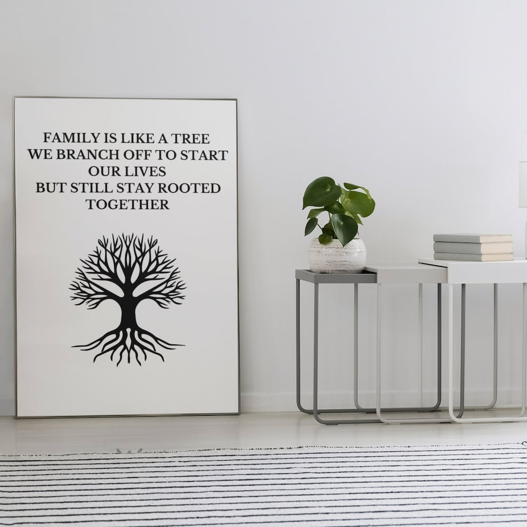 Family is Like A Tree Quote Wall Art Print| Home Decor| Inspirational ...