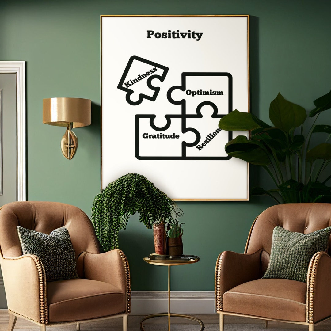 Positivity Jigsaw Wall Art Print| Home Decor| Inspirational ...