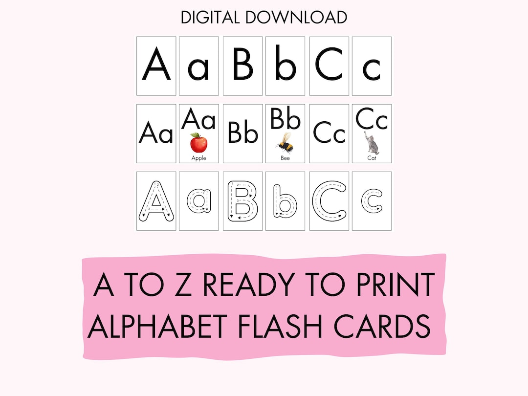 ABC Flash Cards, Alphabet Flashcards, Educational A-Z Cards, Alphabet ...