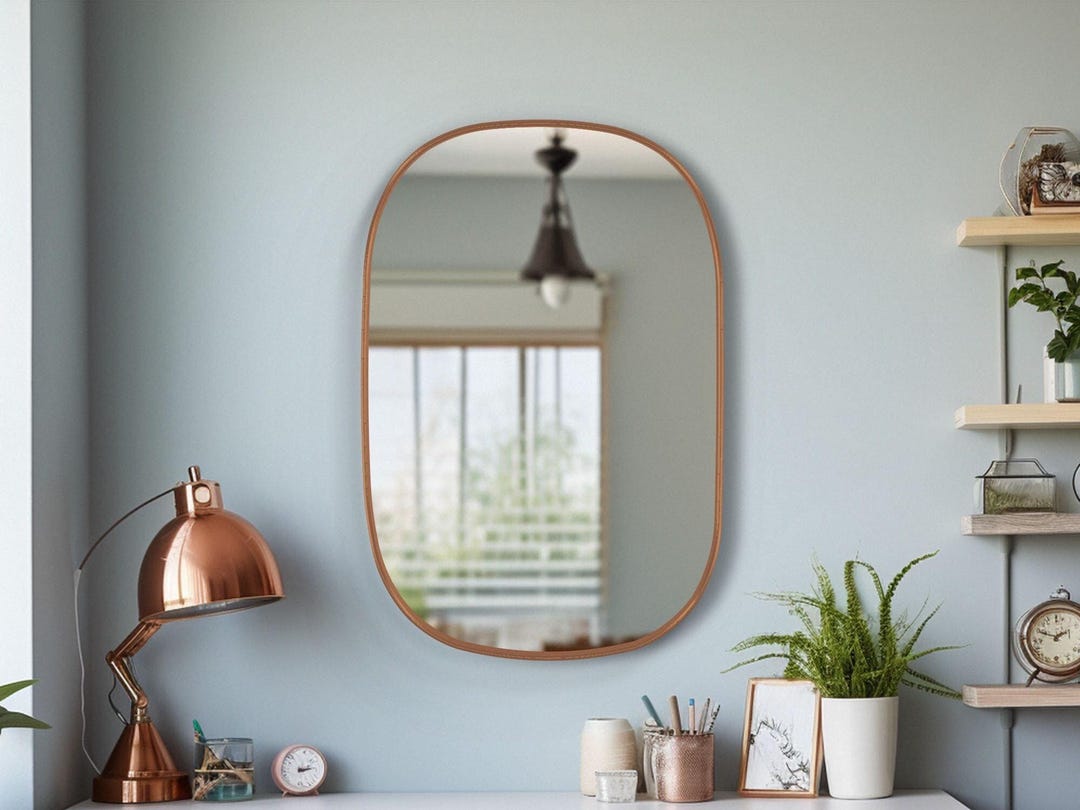 Oval-shaped Mirror | Modern Home Mirror | Premium MDF Mirror | Luxury ...