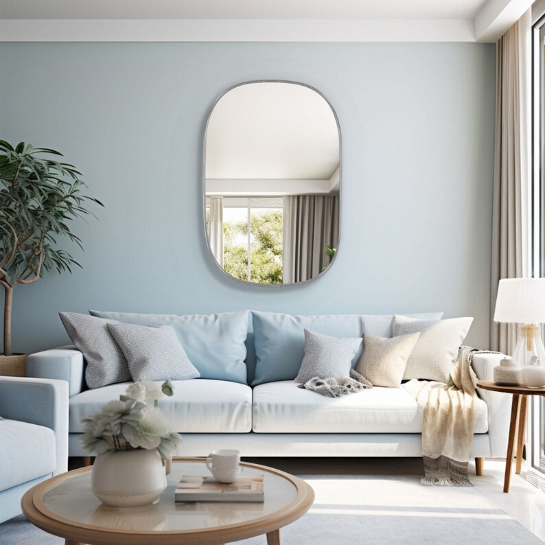 Oval-shaped Mirror | Modern Home Mirror | Premium MDF Mirror | Luxury ...