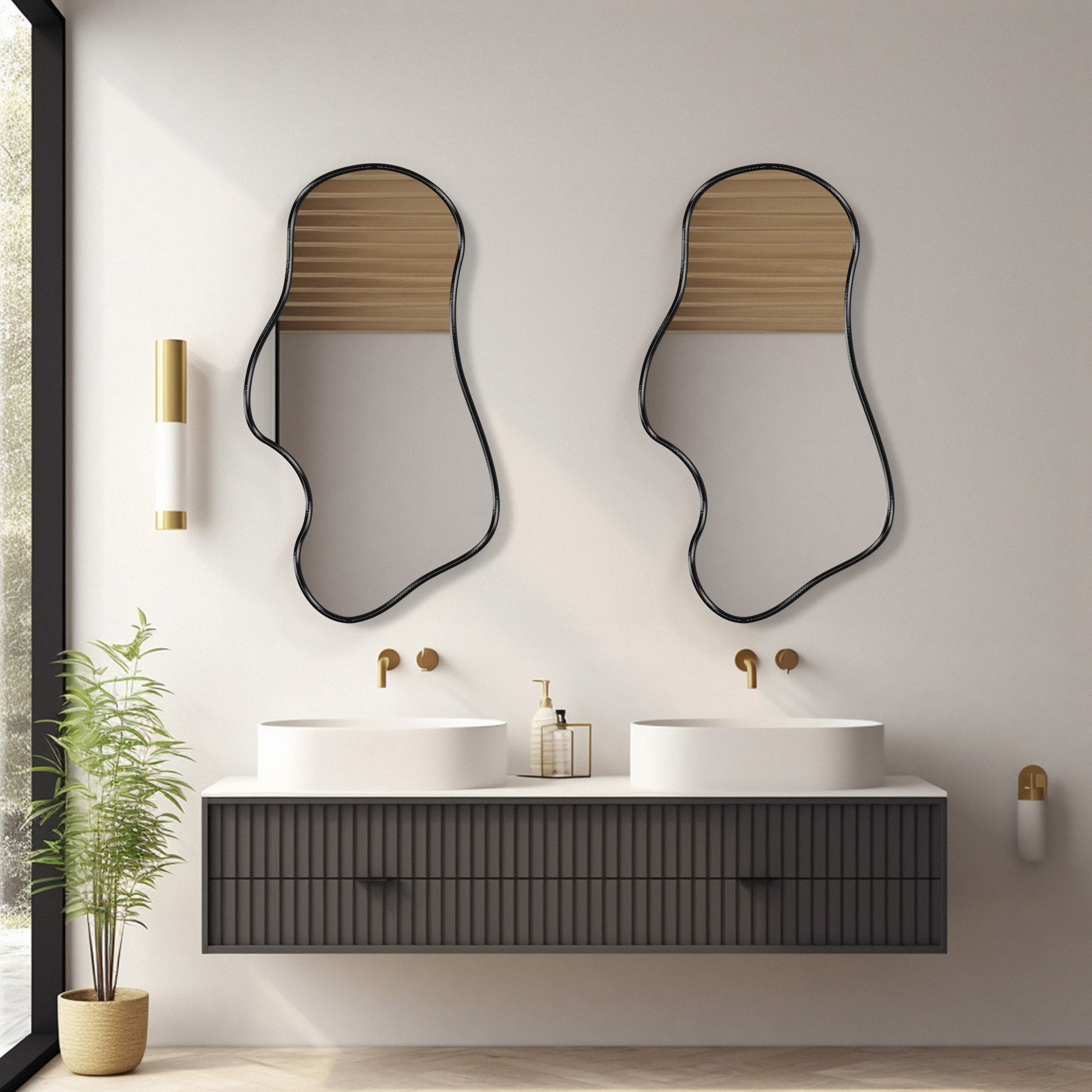 Irregular-shaped Mirror Modern Home Mirror Premium MDF Mirror Luxury ...