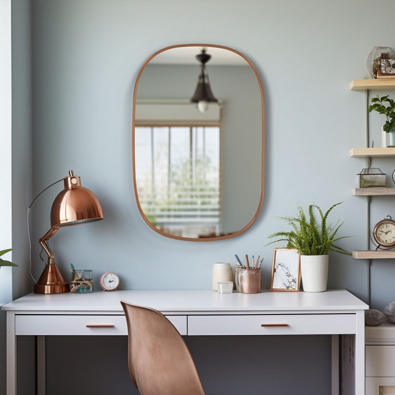 Oval-shaped Mirror Modern Home Mirror Premium MDF Mirror Luxury Wall ...