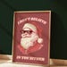 Santa Funky Poster, Red Retro Christmas Print, Christmas Wall Art ...