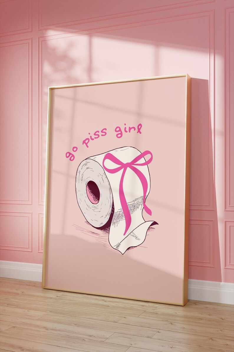 Go Piss Girl, Pink Coquette, Pink Toilet Roll, Preppy Bathroom, Cute ...